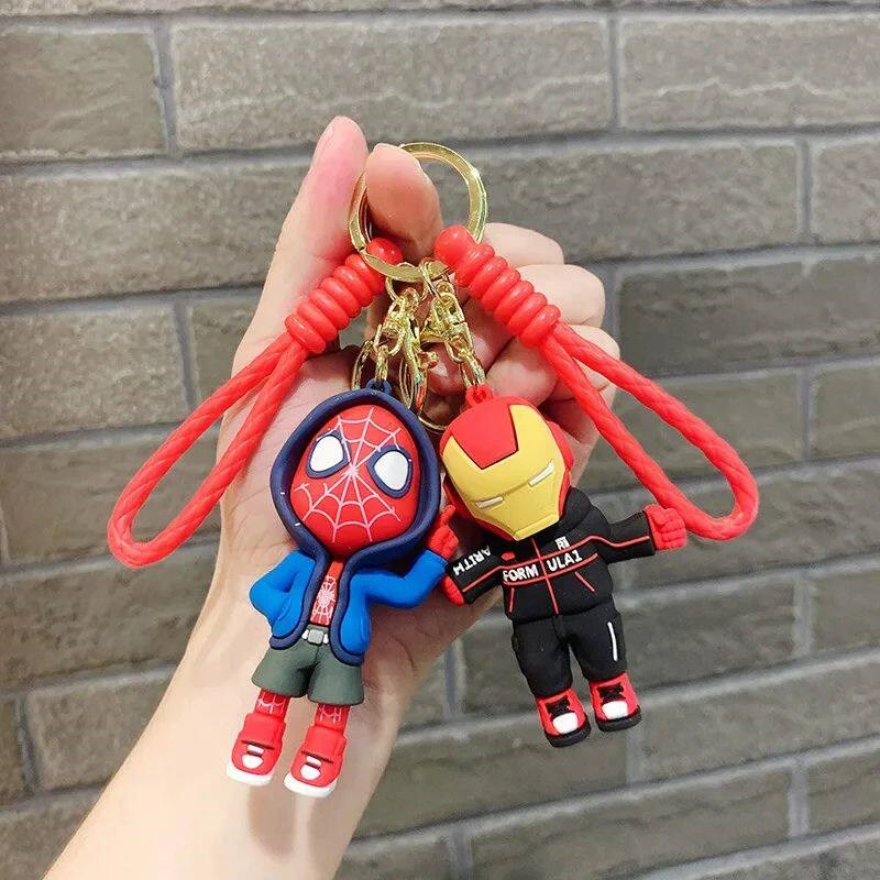New Creative Avengers Spider Man Iron Man Keychain Cartoon B