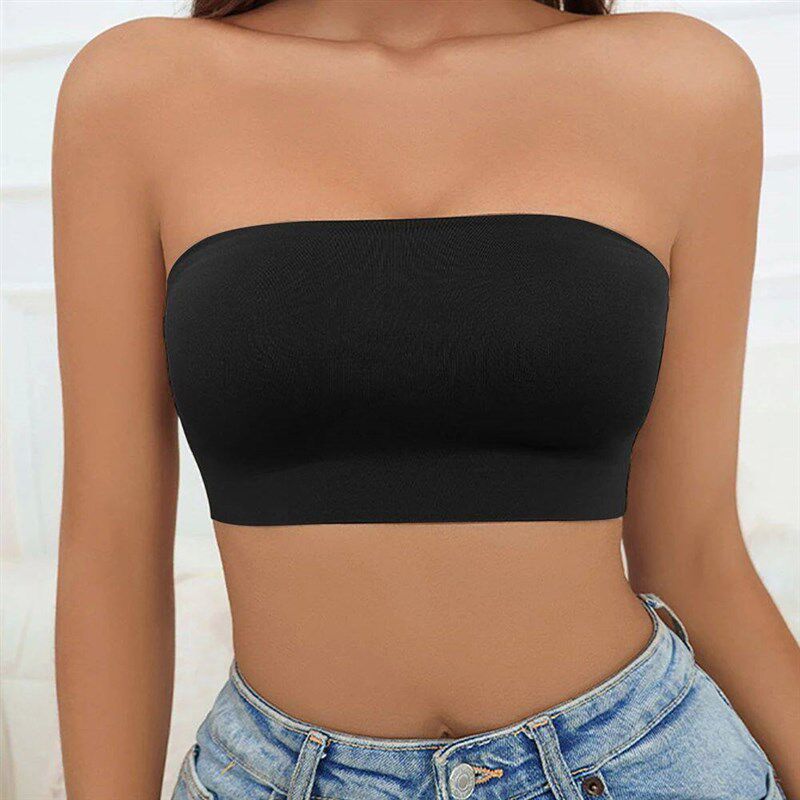 Varsbaby Women Tube Strapless Bra Chest Wrap Bandeau Unlined