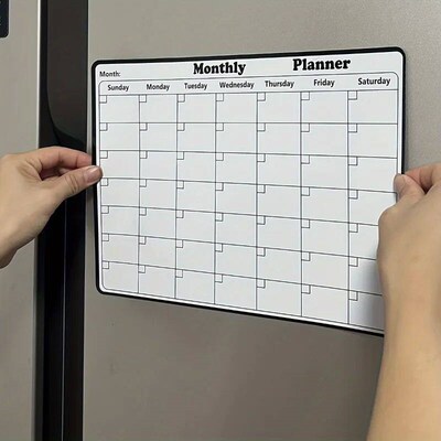 Magneti Refrigerator Dry Erase Calendar Monthly Planner Whit