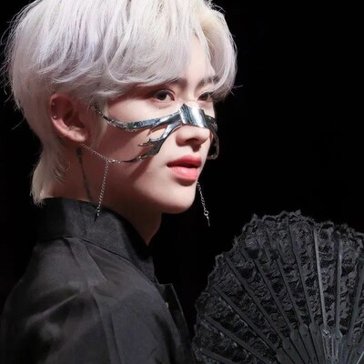 Punk Alien Decent Nose Mechanical Mask Cosplay Chin Gothic