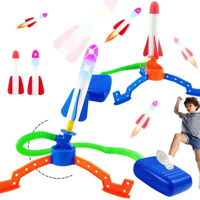 Childrens Foot-stepping Small Rocket Toys Outdoor Luminous
