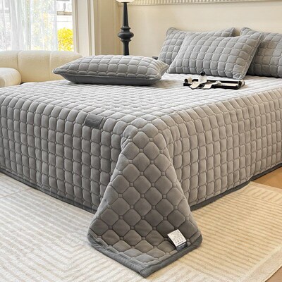 Velvet Bedsheet Bedspread Bed Sheet Bedcover Coverlet linens