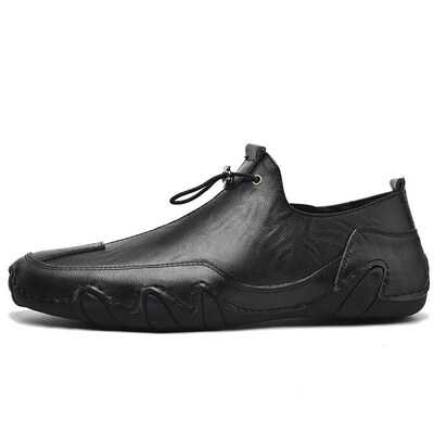 Men Shoes Leather Casual High Quality Loafers Flats Soft Lig