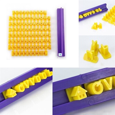 Alphabet Letter Number Cookie Press Stamp Embosser Cutter Fo