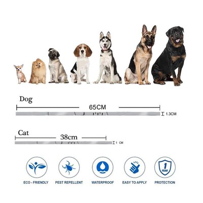 Flea And Tick Collar Silicone Adjustable Dogs Cats Collar 8