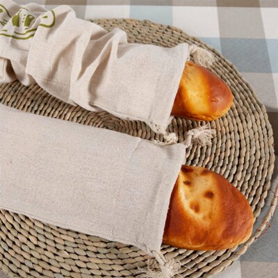 3 style Linen Bread Bags Reusable Drawstring Bag For Loaf Ho