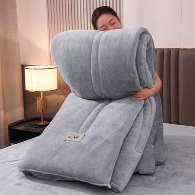 .winter flannel warm duvet blanket fleece quilt insert plush