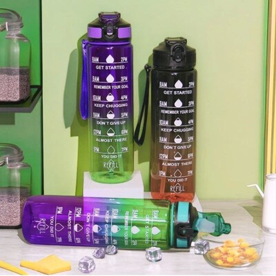 1L Portable Water Bottle Motivational Outdoor Sport Water bo