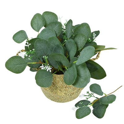 10Pcs Fake Eucalyptus Leaves Stems Artificial Greenery Flowe