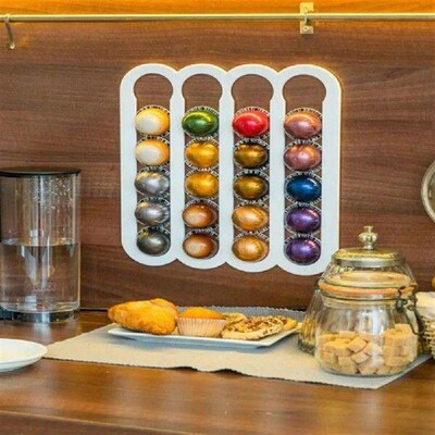 Coffee Capsule Rack Large Capacity Space Saving Wall
