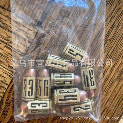 D6 Full Dice 9mm Bullet Dice Set 3D Resin Craft Ornament D6