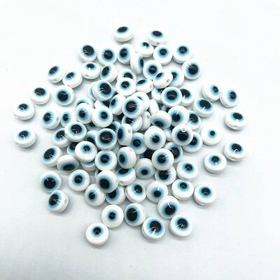 Hot 50pcs/lot 6mm 8mm 10mm Oval Beads Evil Eye Resin Spacer