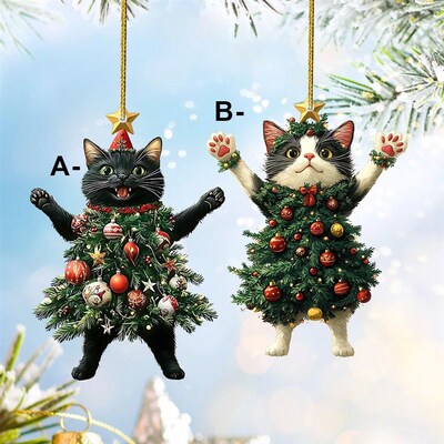 Christmas Tree Cat Decorations Holiday Tree Costume Kitten P