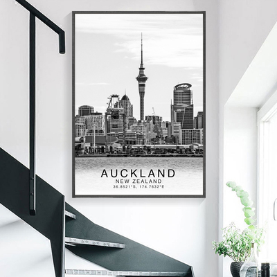 欧式黑白摄影风景客厅装饰画现代城市建筑沙发墙画纽约工业风挂画