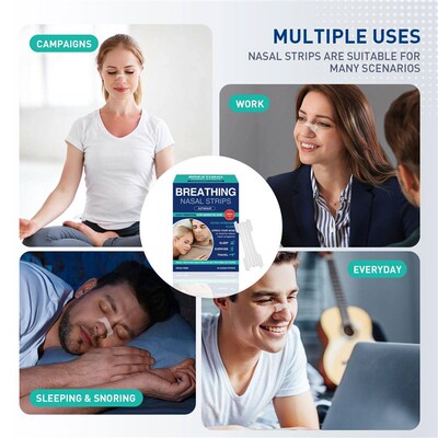 Anti-Snoring Nasal Strips, Physically Expand Nasal Passages,