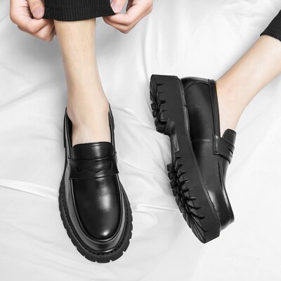 New Platform Shoes Loafers Shoes Men Thick-soled Wedding Sho