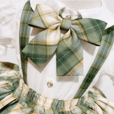 Baby Girl Formal Clothes Set White Shirt+Suspender Skirt+Bow
