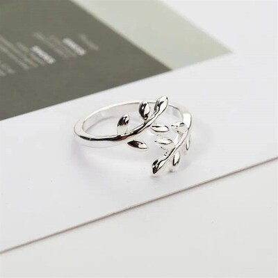 Charms Two colors Olive ree Branch Leaves Open Ring for Wome