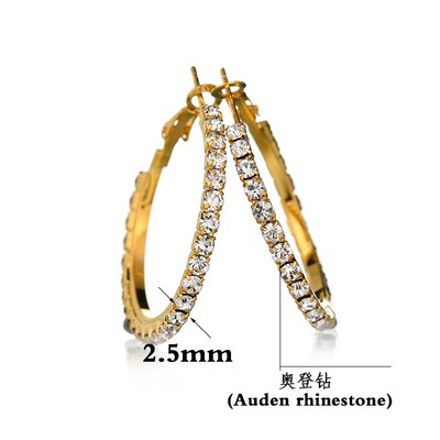 Exaggerated diamond-encrusted big circle hip-hop hiphop earr