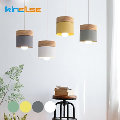 Nordic Modern LED Oak Pendant Light Dining Living Room Resta