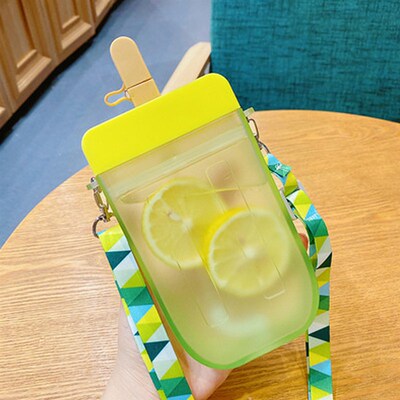 Cute Straw Cup Popsicle Water Bottle Outdoor Juice Drinking