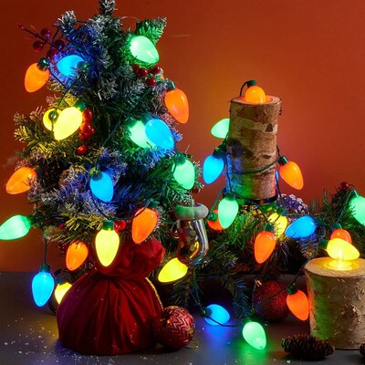 9 Bulb LED Light Up Necklace Colorful Flashing Bubble Glow L