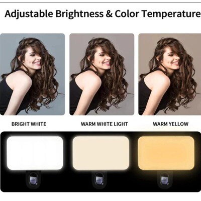 Portable Mini Selfie Fill Light Rechargeable 3 Modes Adjusta