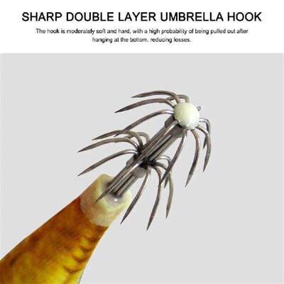 1-4PCS Luminous Fishing Bait Artificial Squid Jig Hooks
