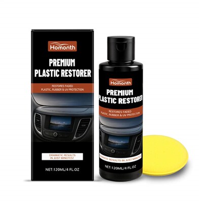HOMONTH Black Plastic Care Agent, Car Plastic Coating for Pl