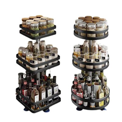 Rotatable Kitchen Storage Rack kitchen Accessories Spice Sto