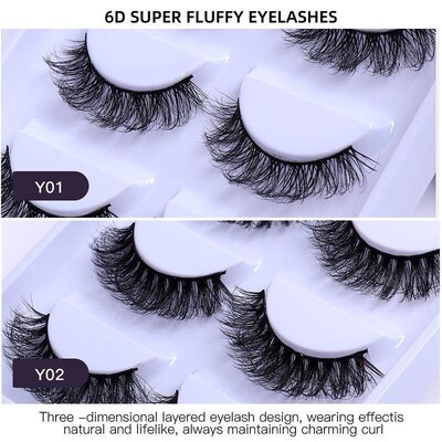 5Pairs 8D fake Lashes makeup Natural Fluffy False Eyelashes