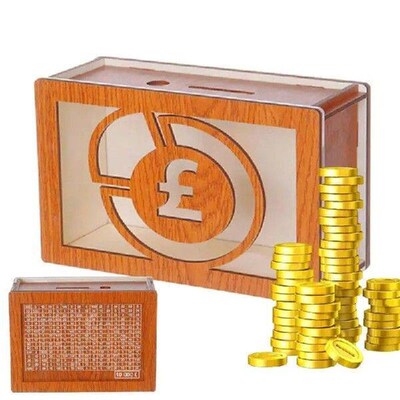 Wooden Piggy Banks Cash Boxes Reusable Assembled Cash Boxes