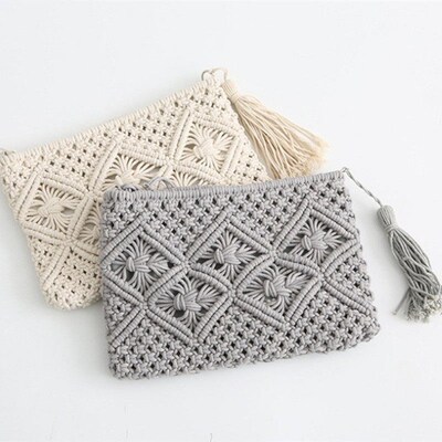 Womens Bohemian Style Straw Woven Day Clutches Bags Fashion