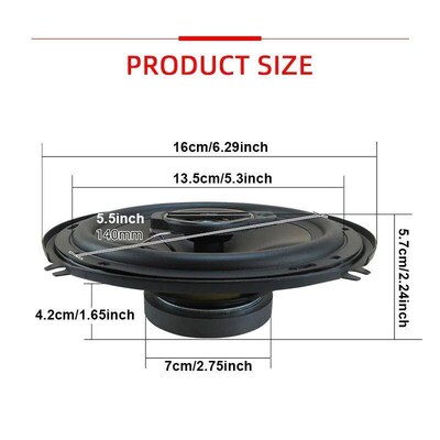 2pcs 6 Inch 320W 3 Way Universal Car Coaxial Car Music Stere