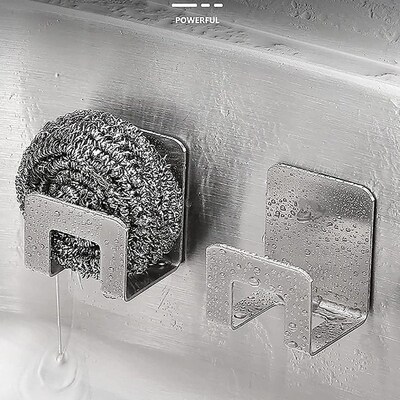Kitchen Stainless Steel Sponges Racks Self Adhesive Sink Spo