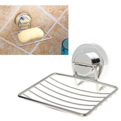 Stainless Steel Vacuum Suction Cup Soap Saver Dish Soap Tray