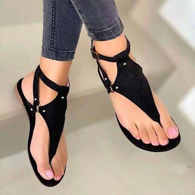 Summer Women Sandals Flats Slippers Pu Leather Flip Flops