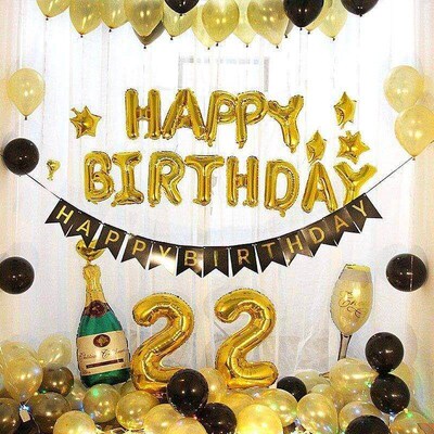 Adult happy birthday party decoration balloons female