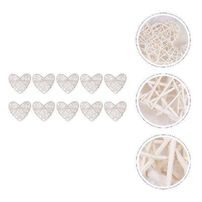 10 Pcs Woven Ornament Rattan Heart Wedding Decor Ball