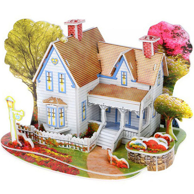 Diy Attractive Cartoon Castle Garden House 3D Puzzle Jigsaw