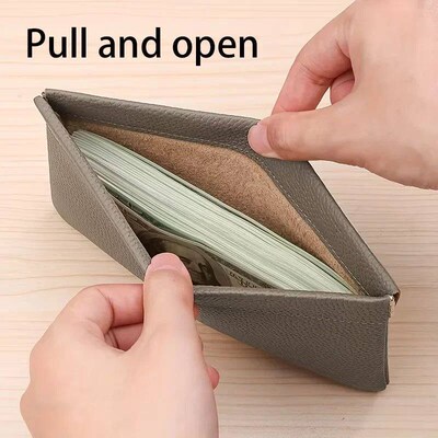 Storage Bag PU Leather For Long Wallet Paport Driver Licene
