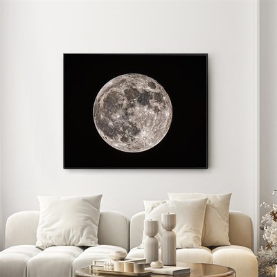 月球月亮油画卧室画装饰房间壁画客厅挂画现代艺术摆画墙壁装饰画
