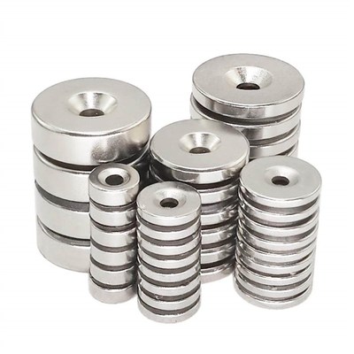 NHXCC 8/10/12/15/20/25/30-2-3-4-4.5-5-6圆型平头止动带座磁铁