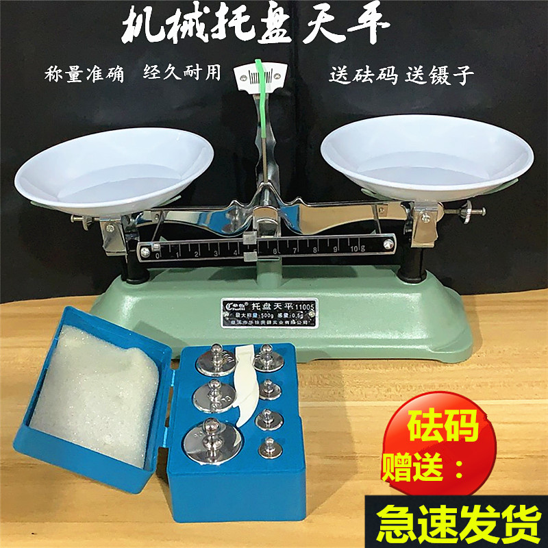 托盘天平100g200g500g1000g物理教学实验器材砝码镊子套装教学