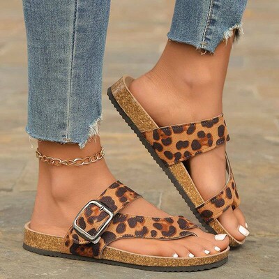 Woman Sandals Shoes Summer Outdoor Sandals Leopard Ladies