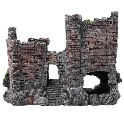 Artificial Resin Ancient Castle Ornaments Hideout Caves
