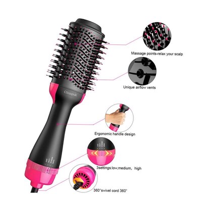 Multifunctional Hair Straightener Curler Dryer Hot Air Brush