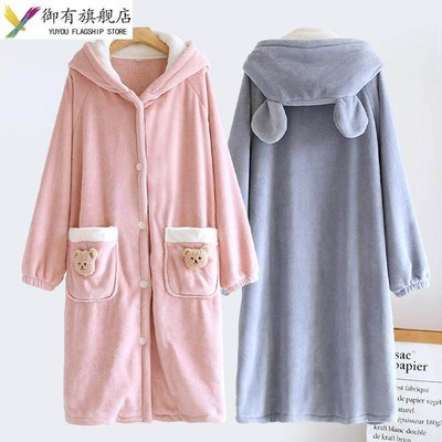 浴巾浴袍可穿式速干女士秋冬新款加厚洗完澡穿的吸水浴衣大码浴裙