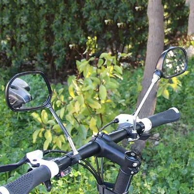 1 Pair Left Right Bicycle Mirrors Rear View Glass Mirror