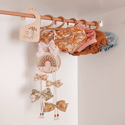 7Pc/Set Newborn 24 Months Baby Closet Dividers Wood Nursery